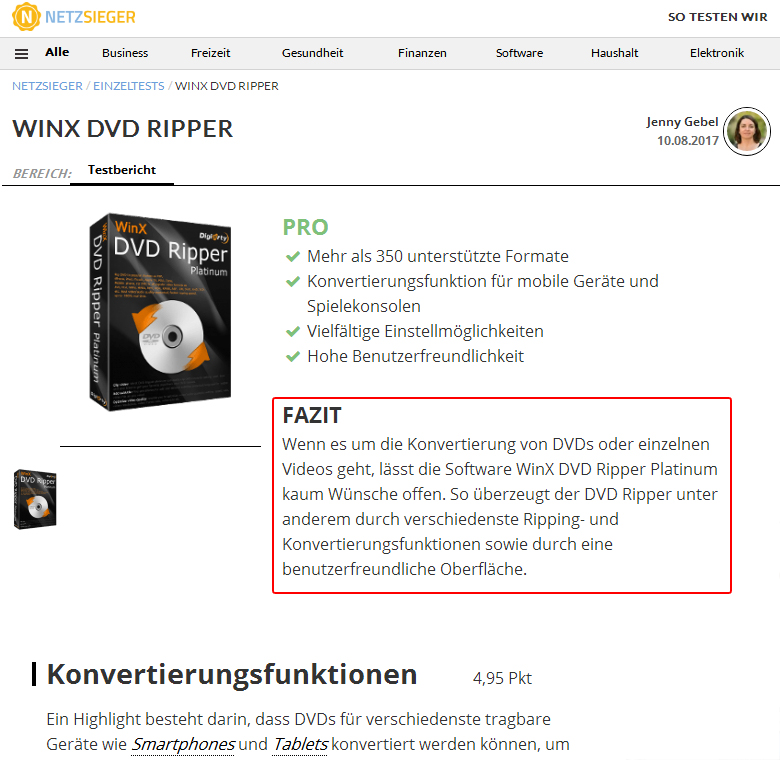 [OFFIZIELL] WinX DVD Ripper Platinum Volllizenz kaufen