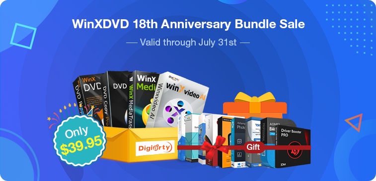 WinXDVD 18 週年慶特促 —— 史上最優惠組合包和免費贈品